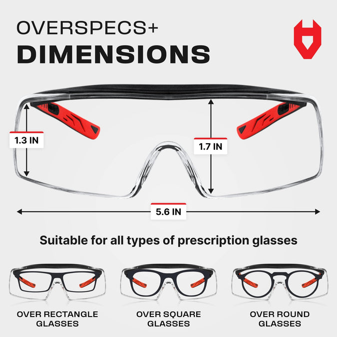 NoCry OverSpecs+ Premium Over-Glasses Safety Glasses