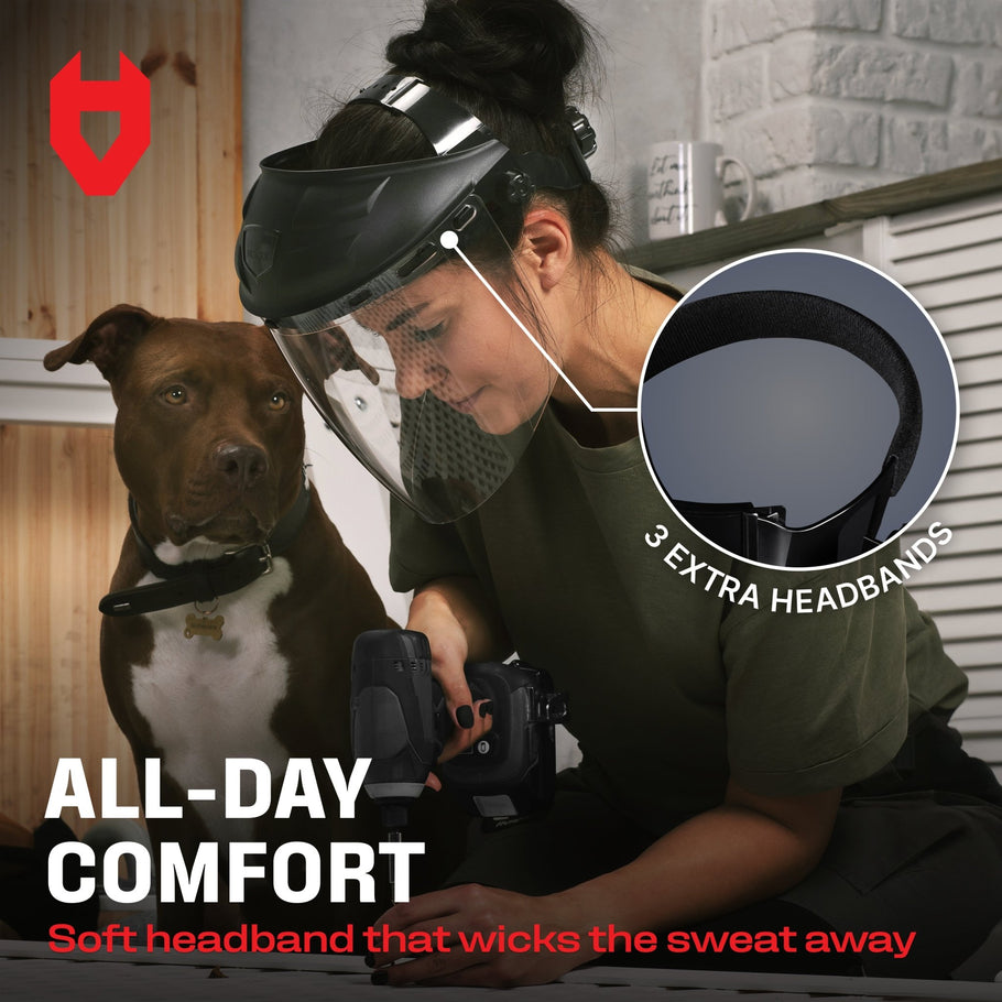 NoCry FaceArmor Pro Heavy Duty Flip-Up Face Shield - ANSI Z87.1