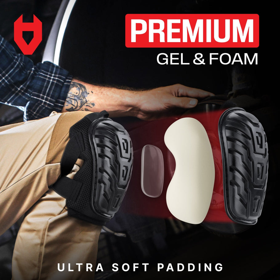 NoCry KneeGuard Professional Gel Knee Pads for Work with Hard Cap