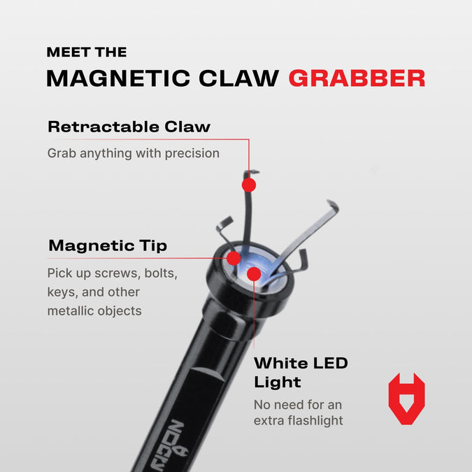 NoCry RetrieveGrip+ Flexible Claw Grabber With Light